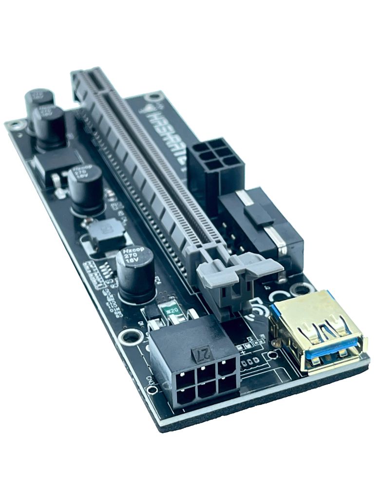 PCIe Riser Card - VER010S 12V - 2 x 6PIN + 4PIN – hashrate